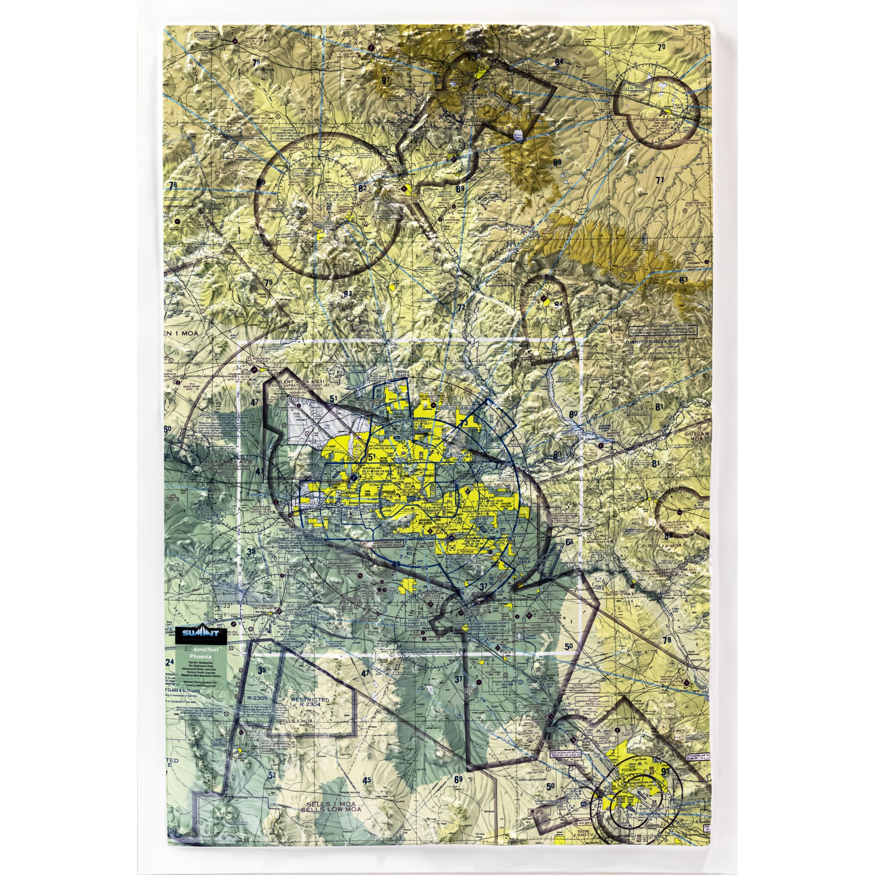 Phoenix Aerochart Three Dimensional 3D Raised Relief Map – GeoMart