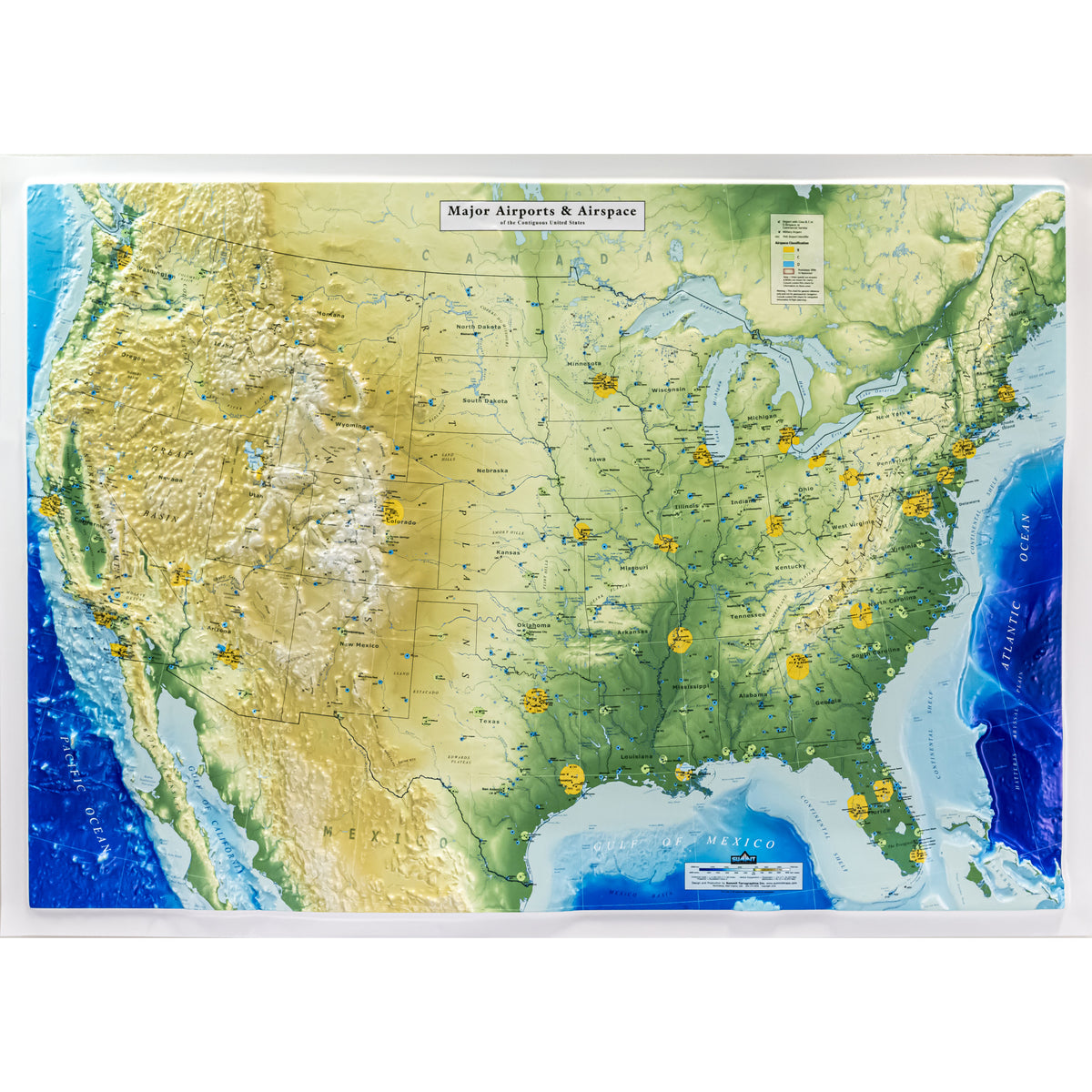 United States Raised Relief Maps - 3D Maps - Three-Dimensional Maps ...