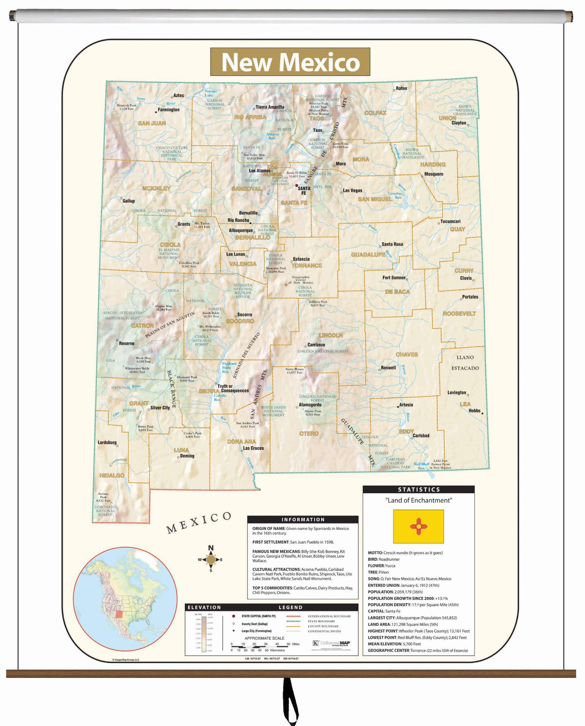 New Mexico Large Scale Shaded Relief Wall Map – GeoMart