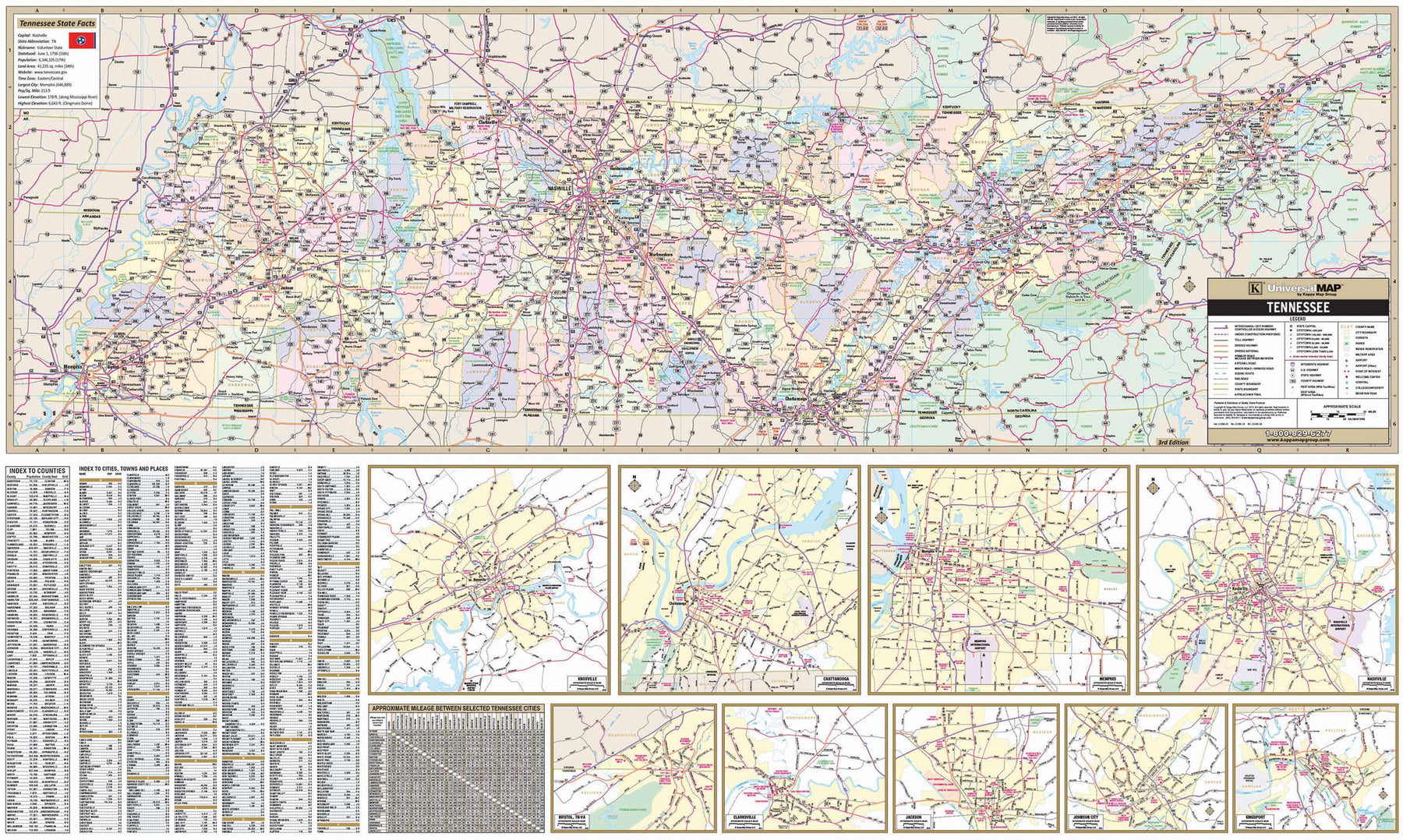 Tennessee State Wall Map – GeoMart