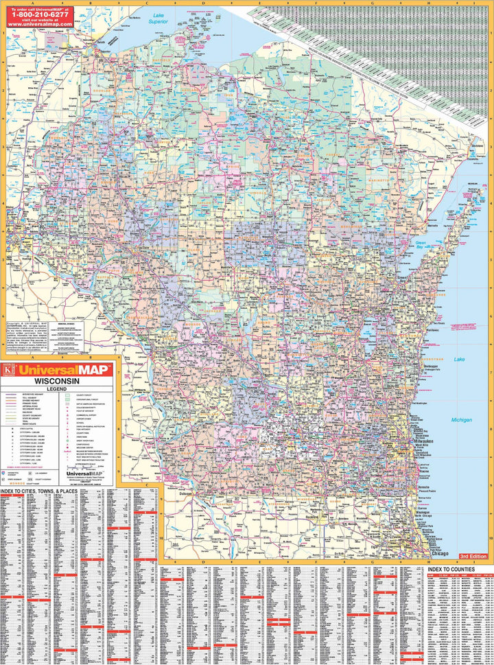 Wisconsin State Wall Map – GeoMart