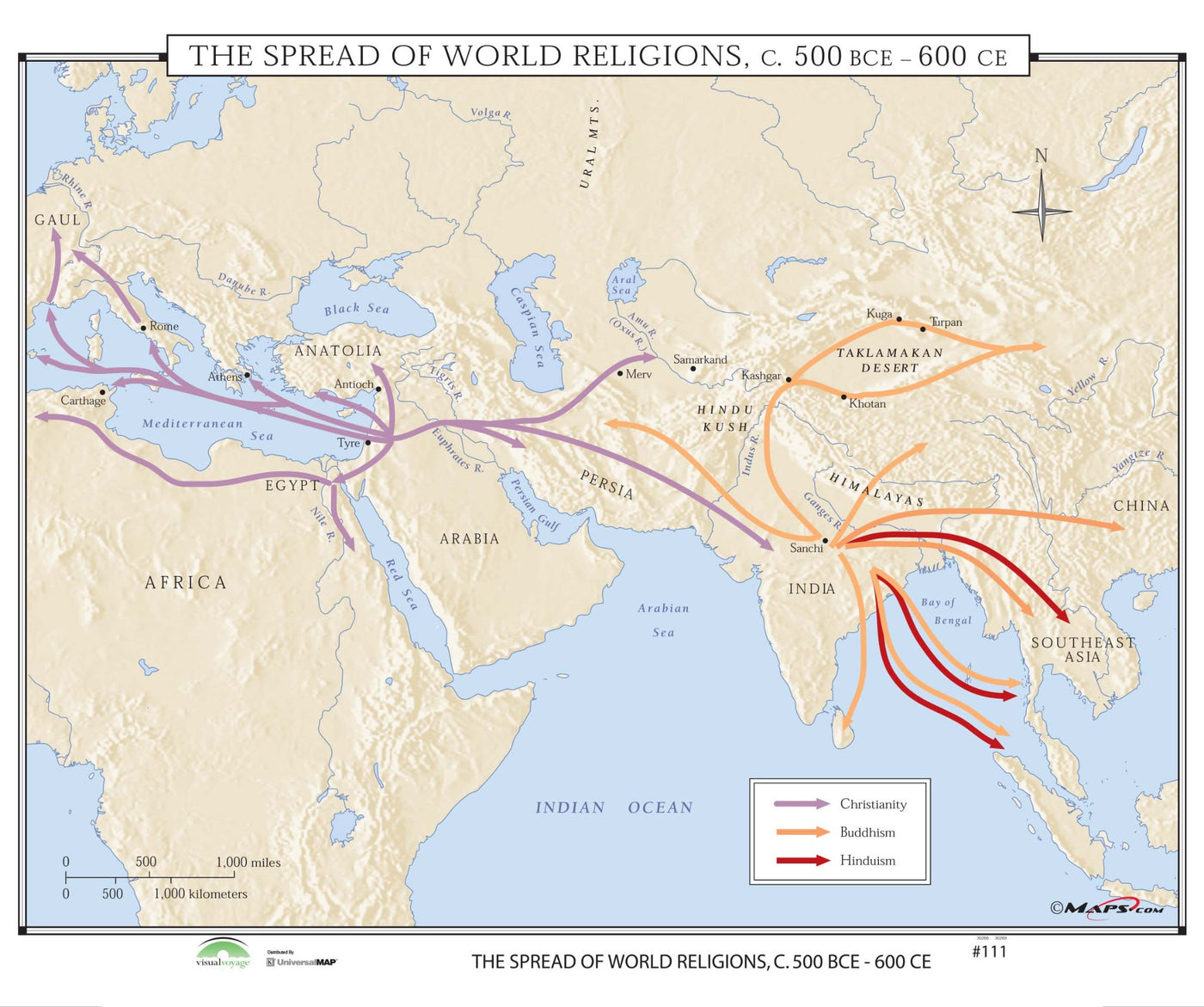 #111 The Spread of World Religions, 500 BCE-600 CE – GeoMart