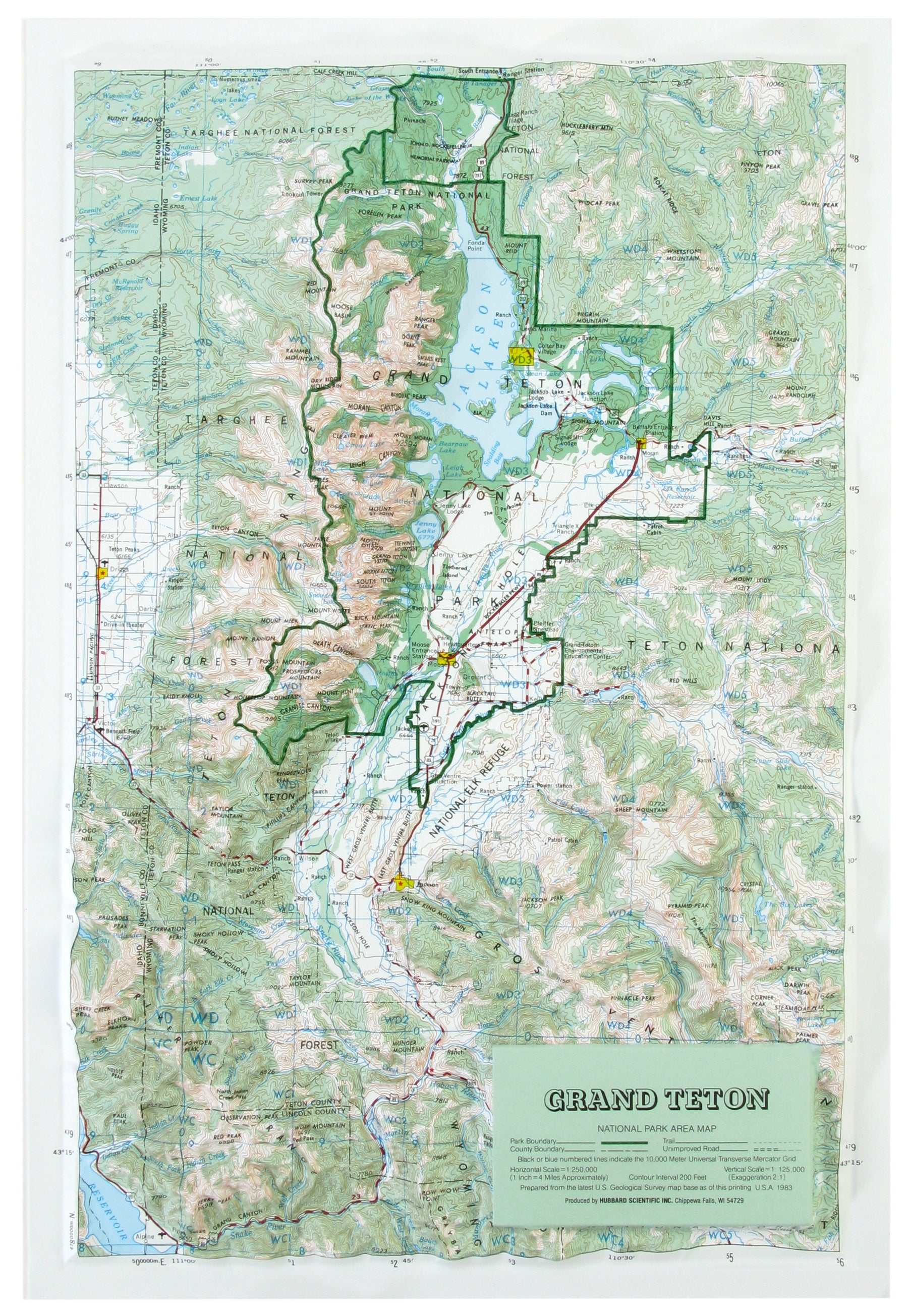 Grand Teton National Park 3D Raised Relief Map – GeoMart