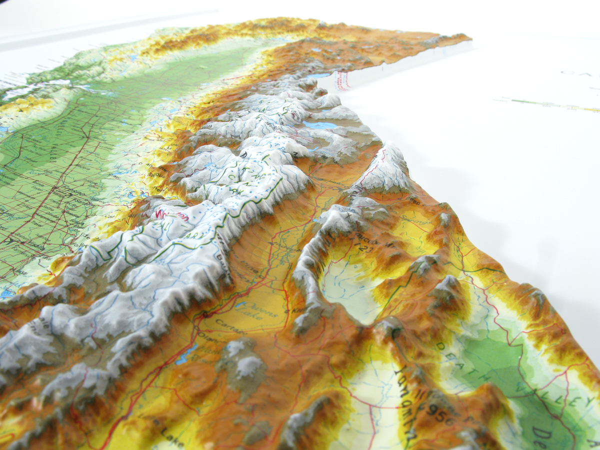 California 3D Raised Relief Map – GeoMart