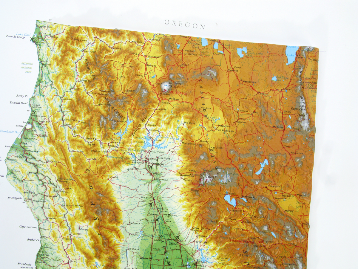 California 3D Raised Relief Map – GeoMart