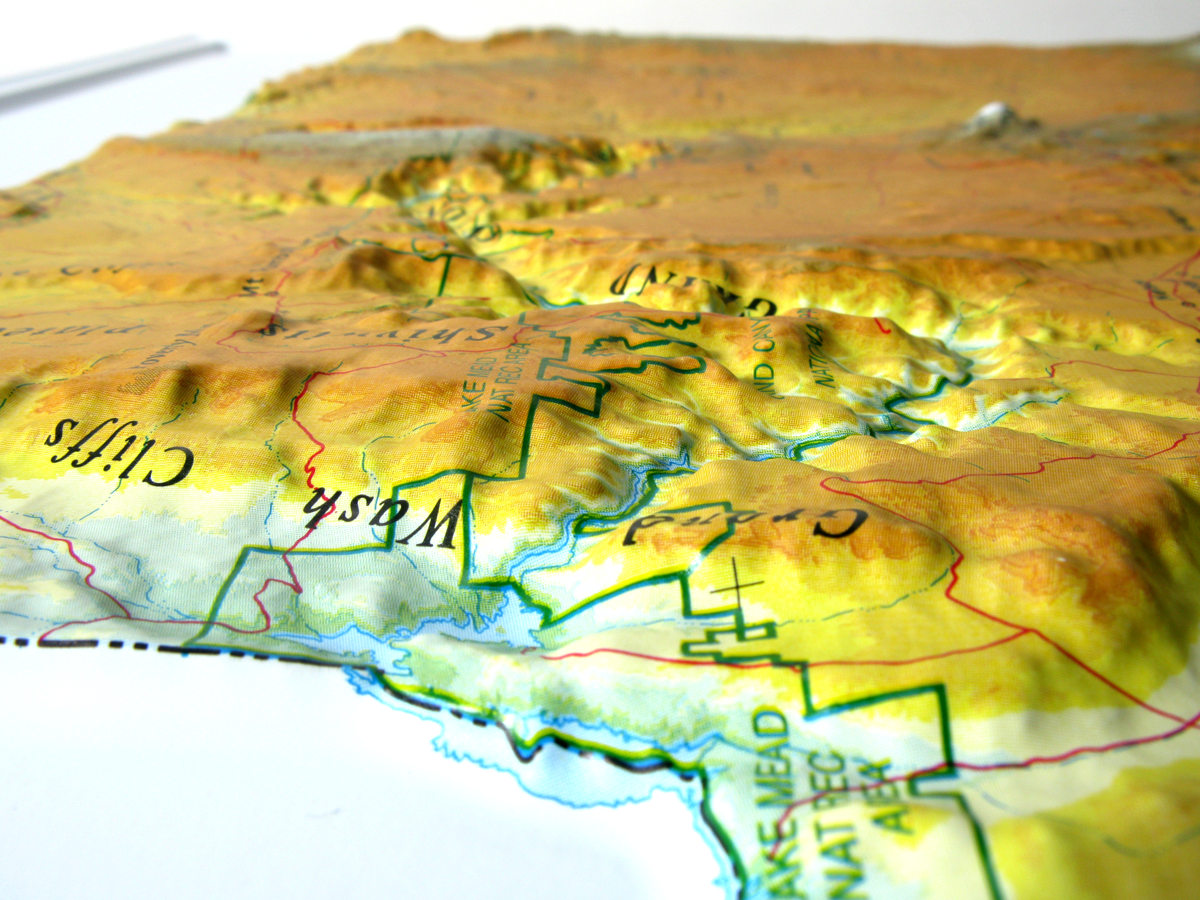 Arizona 3D Raised Relief Map – GeoMart