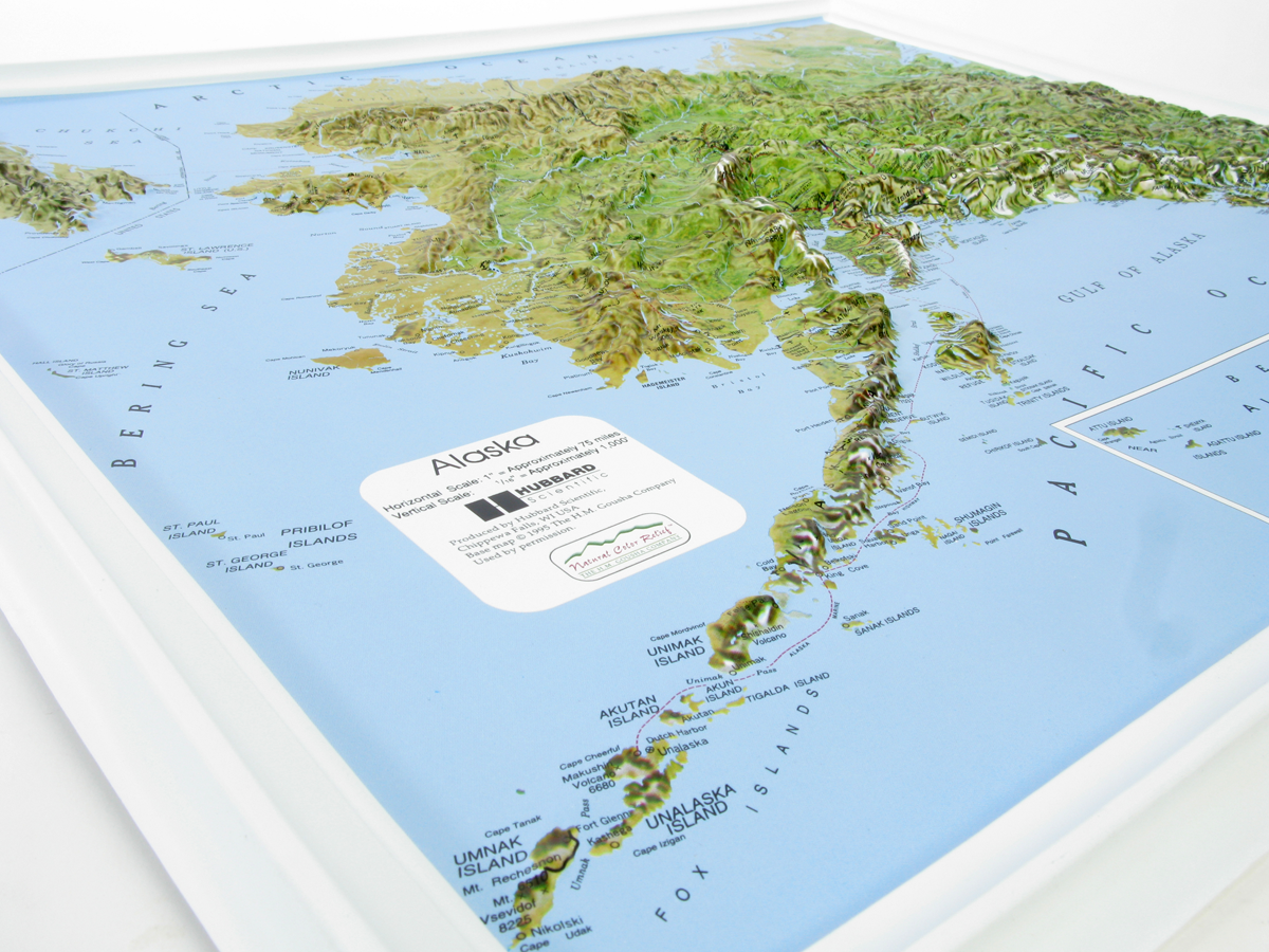 Alaska Natural Color Relief 3D Raised Relief Map – GeoMart