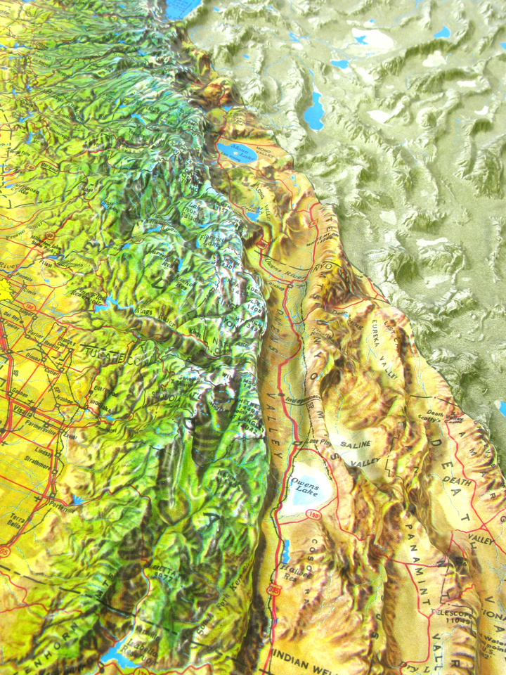 California Natural Color Relief 3D Raised Relief Map – GeoMart