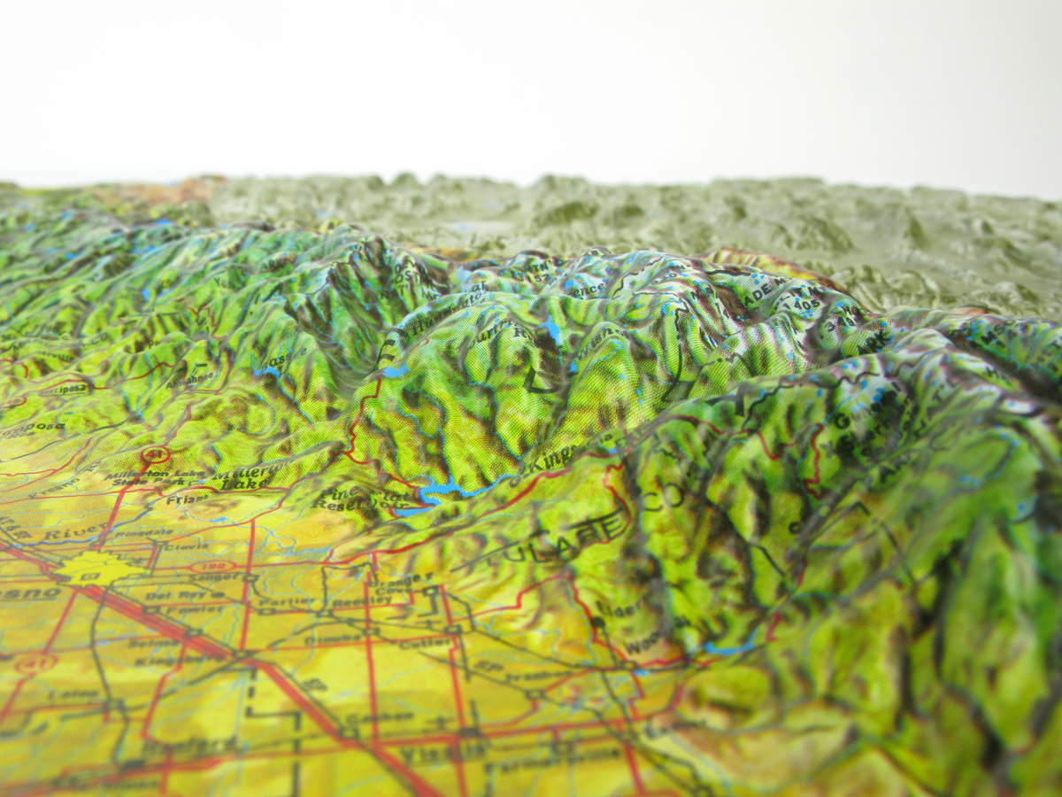 California Natural Color Relief 3D Raised Relief Map – GeoMart