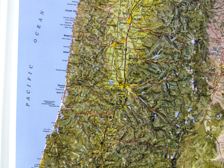 Oregon Natural Color Relief 3D Raised Relief Map – GeoMart
