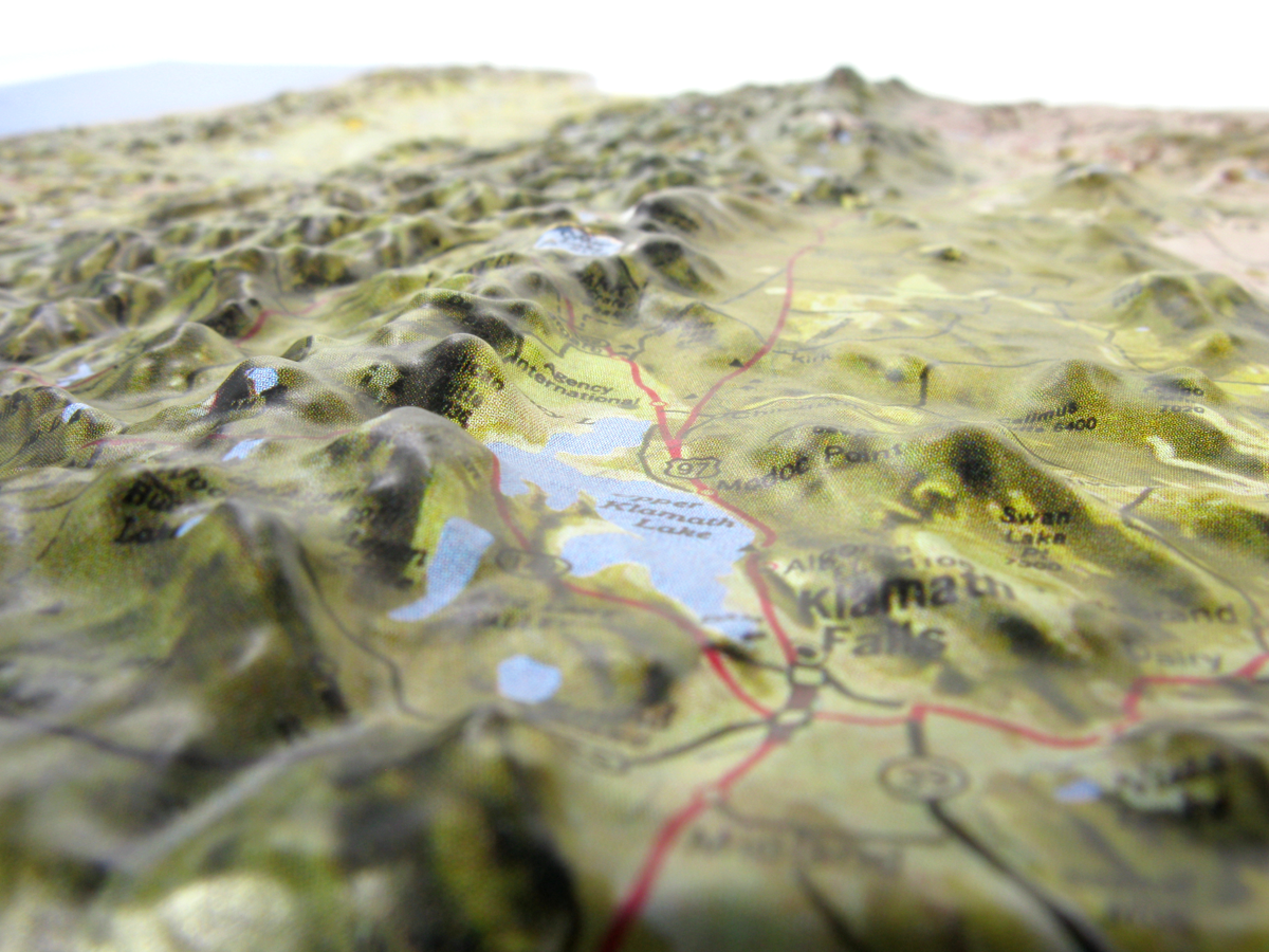 Oregon Natural Color Relief 3D Raised Relief Map – GeoMart