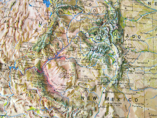 US Natural Color Relief 3D Raised Relief Map – GeoMart