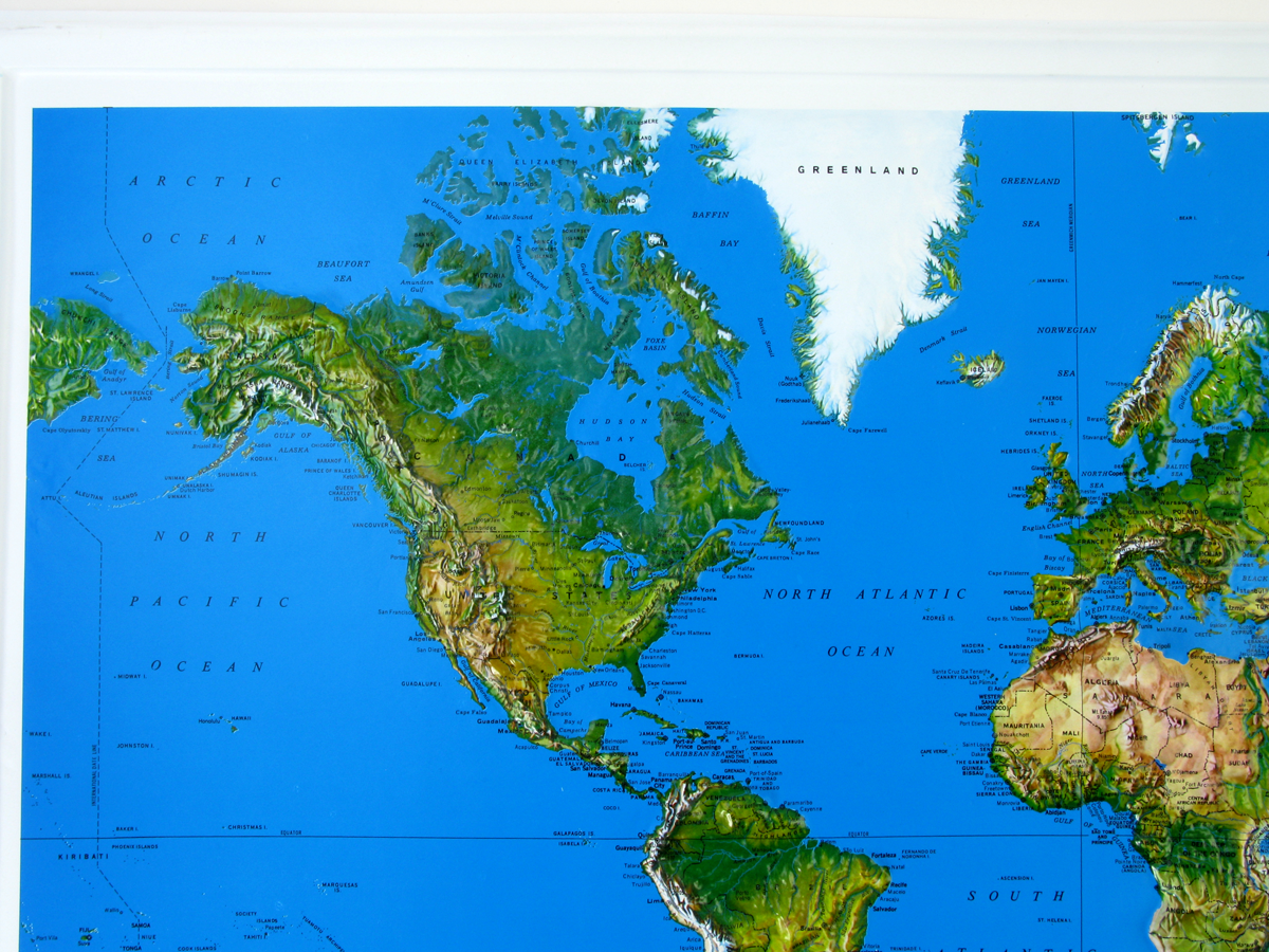 World Natural Color Relief 3D Raised Relief Map – GeoMart