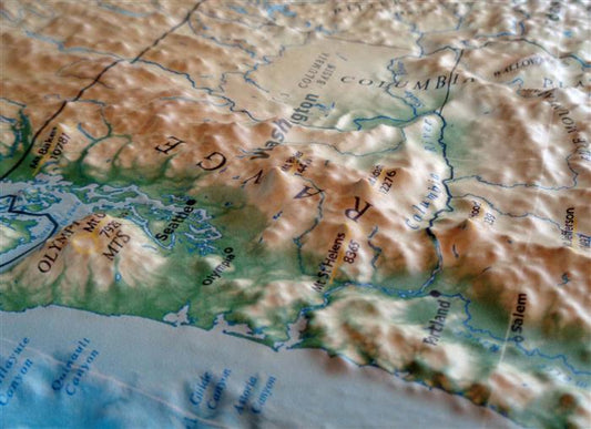 United States - Geophysical Three Dimensional 3D Raised Relief Map ...